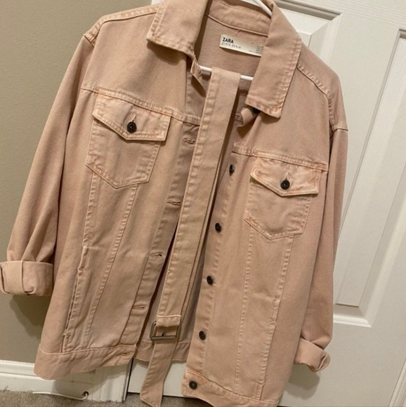 Zara | Jackets & Coats | Zara Pink Denim Jacket | Poshmark